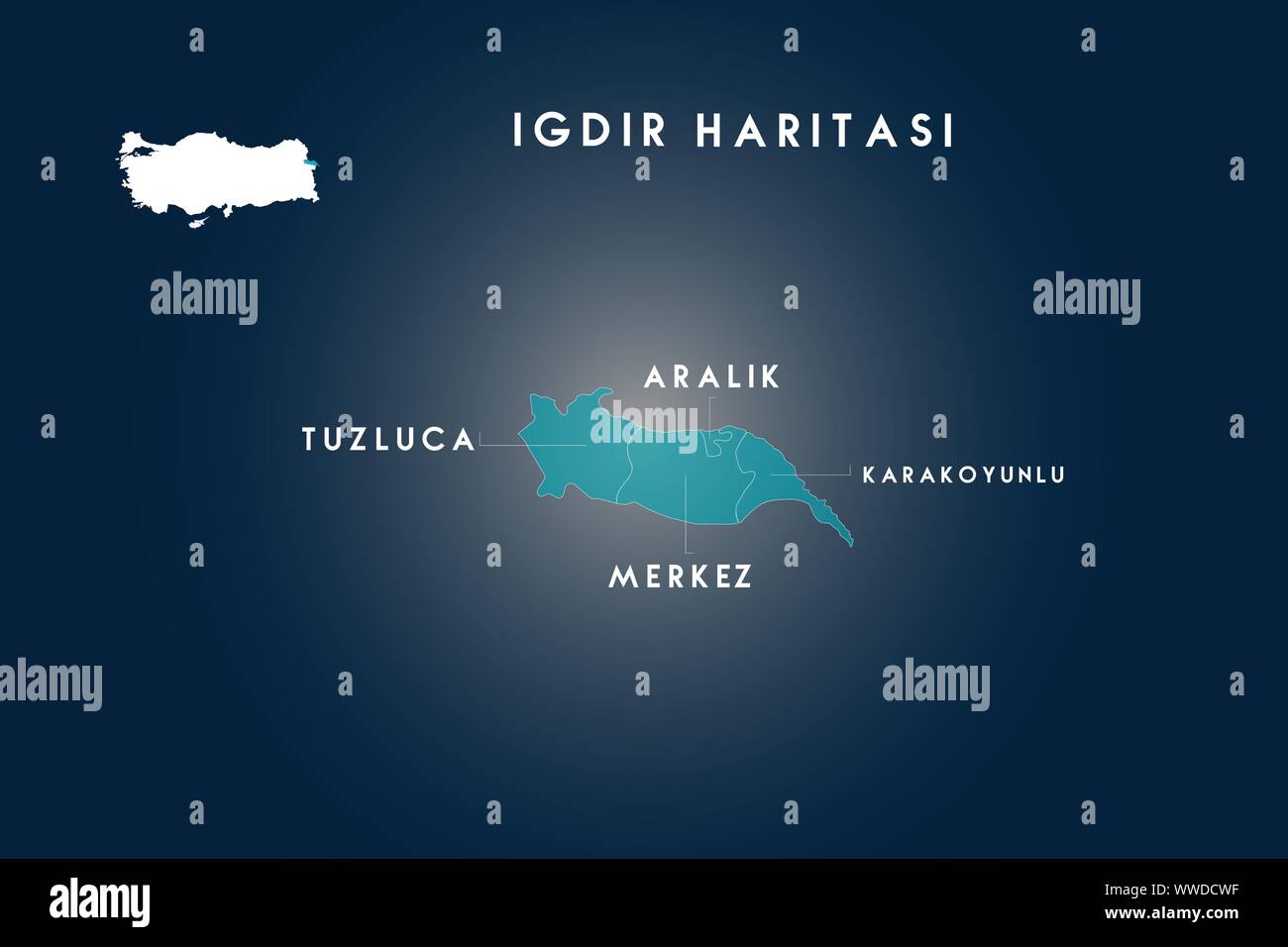 İgdir districts Tuzluca, Aralik, Karakoyunlu map, Turkey Stock Vector ...