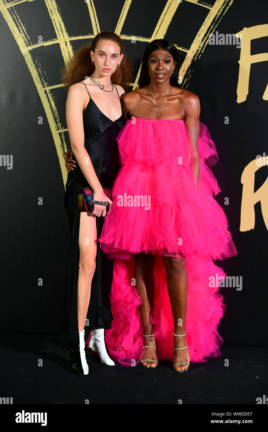 Georgia Moot and Irene Agbontaen arriving on the red carpet for Naomi ...