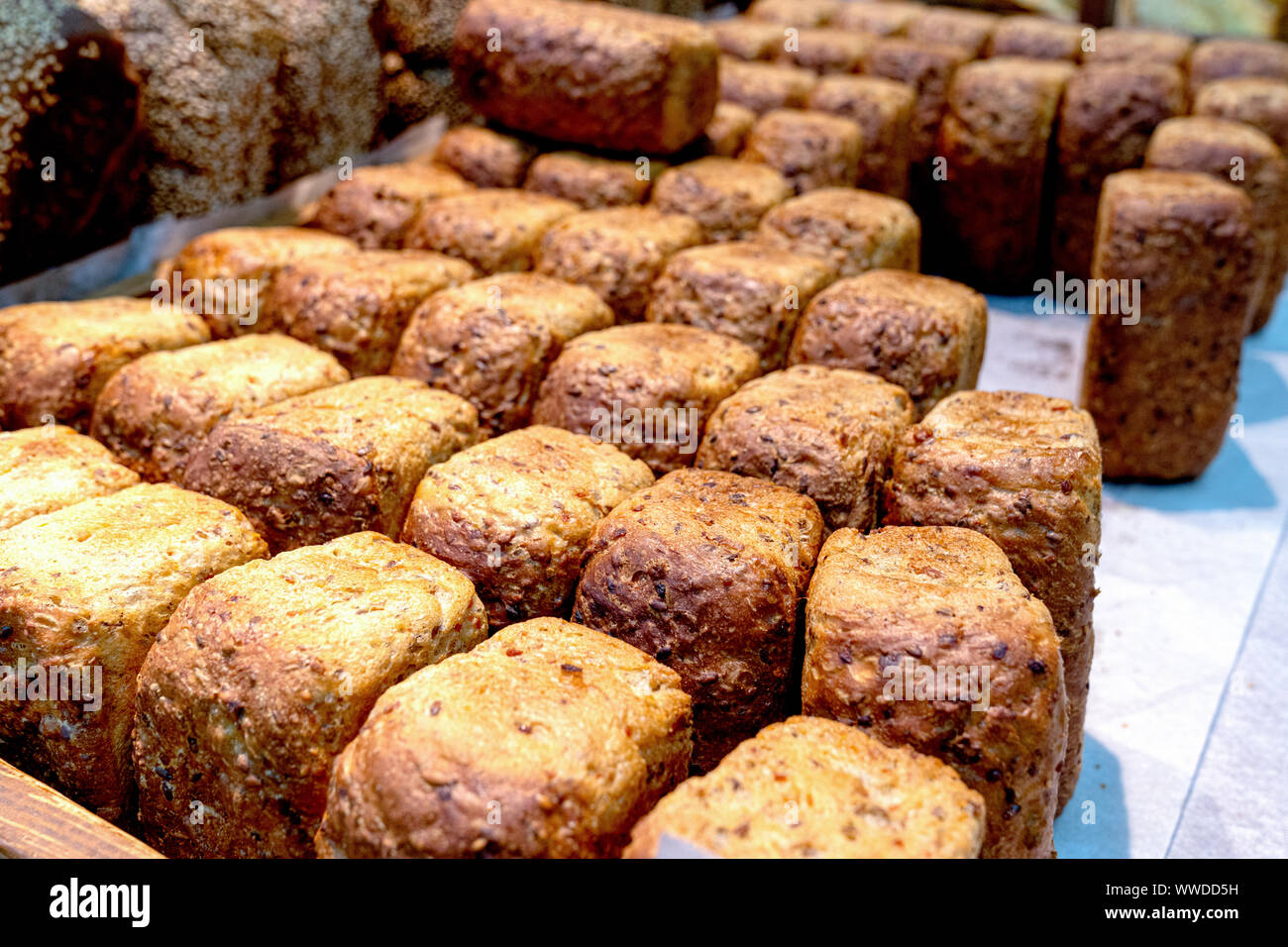 bakery in the supermarket. bread on the counter in the store Stock ...