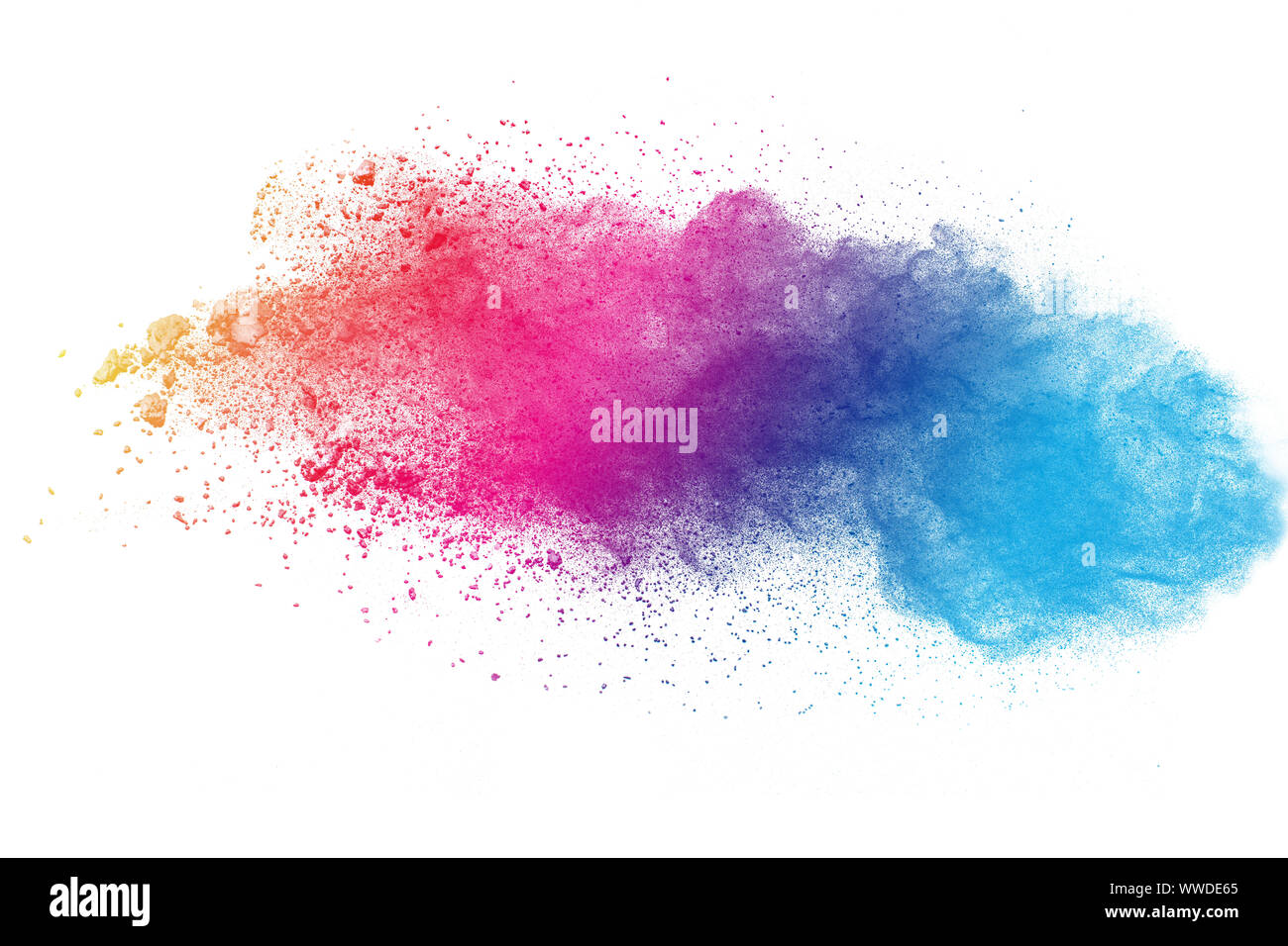 Colorful powder explosion on white background. Abstract pastel color ...