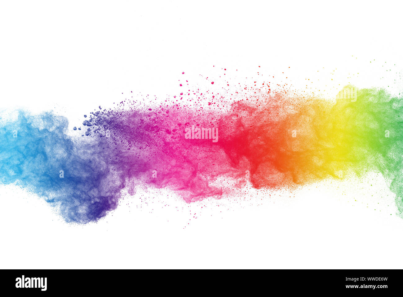 Colorful powder explosion on white background. Abstract pastel color ...