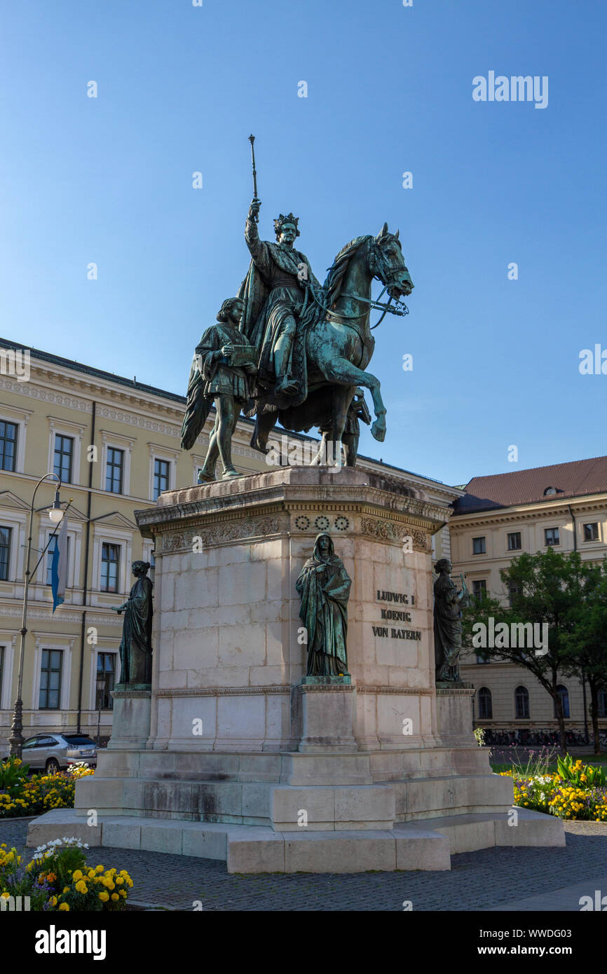 Equestrian statue of Ludwig I, king of Bavaria, a statue by Max von ...