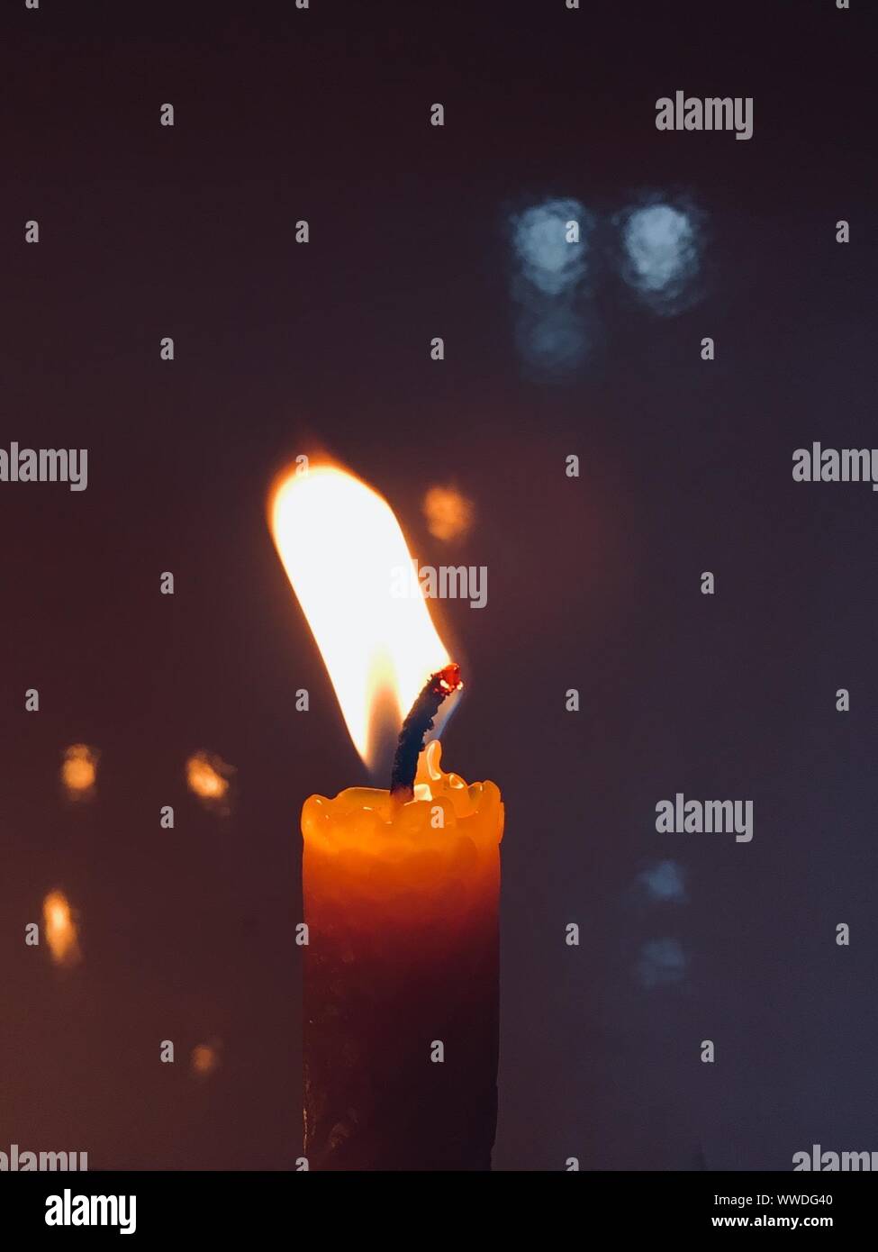 Close up lit candle part hi-res stock photography and images - Alamy
