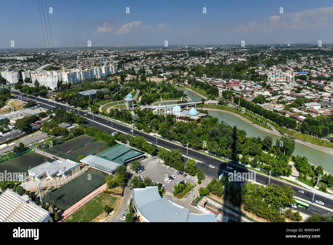 Aerial view of the skyline of Tashkent, Uzbekistan during the day Stock ...