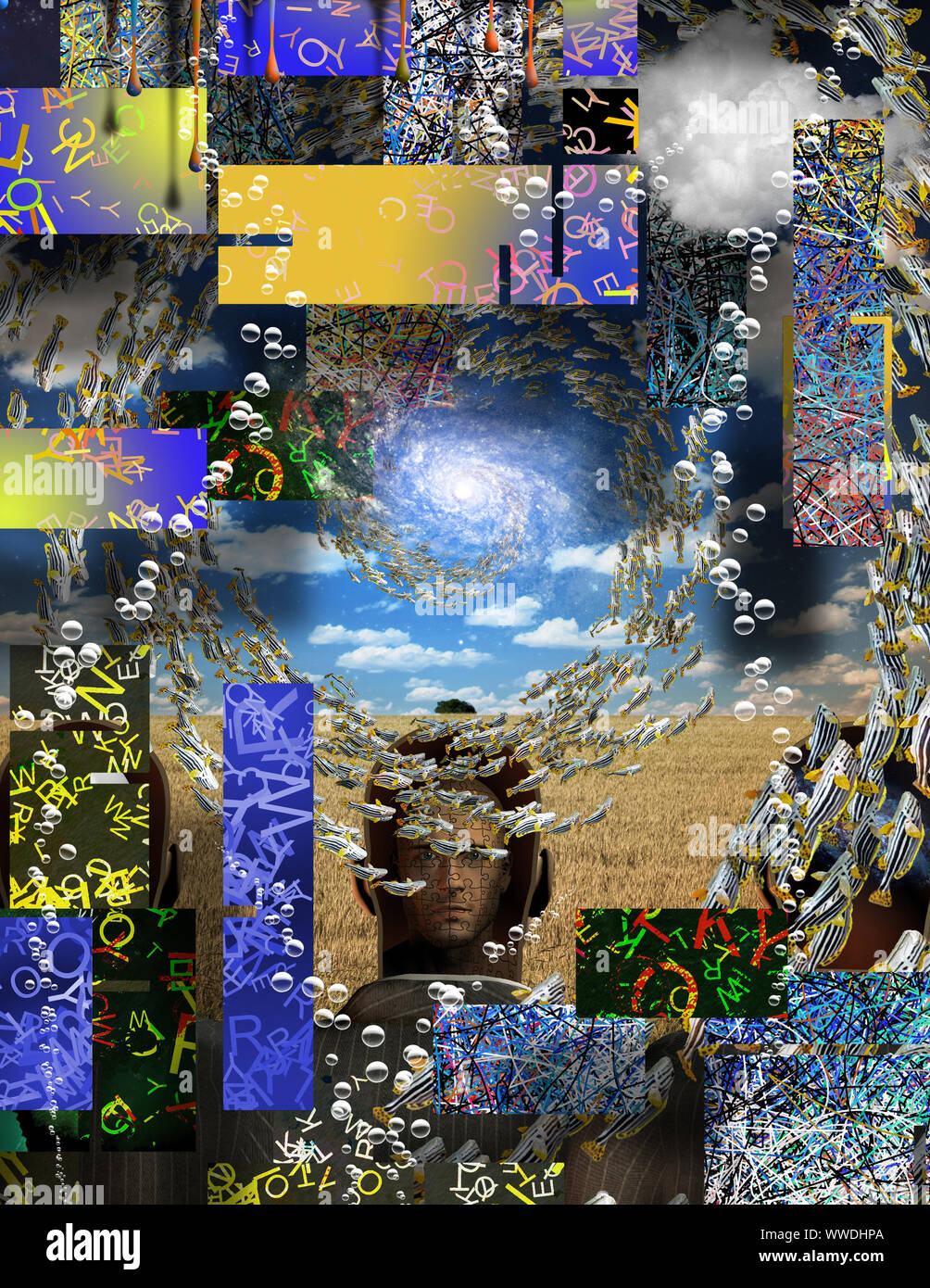 Abstract Surreal Layered Image. Eternal Mind or vortex of life Stock ...