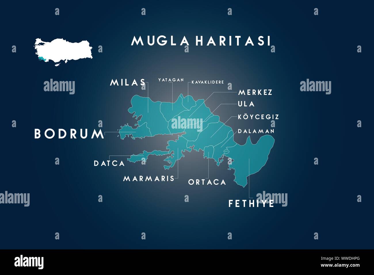 Marmaris map Stock Vector Images - Alamy