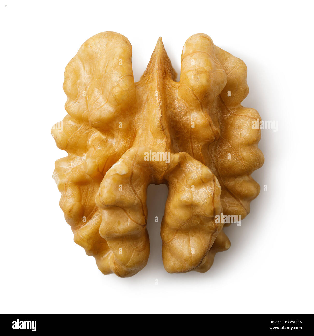 Peeled walnut isolated on white background, top view Stock Photo - Alamy