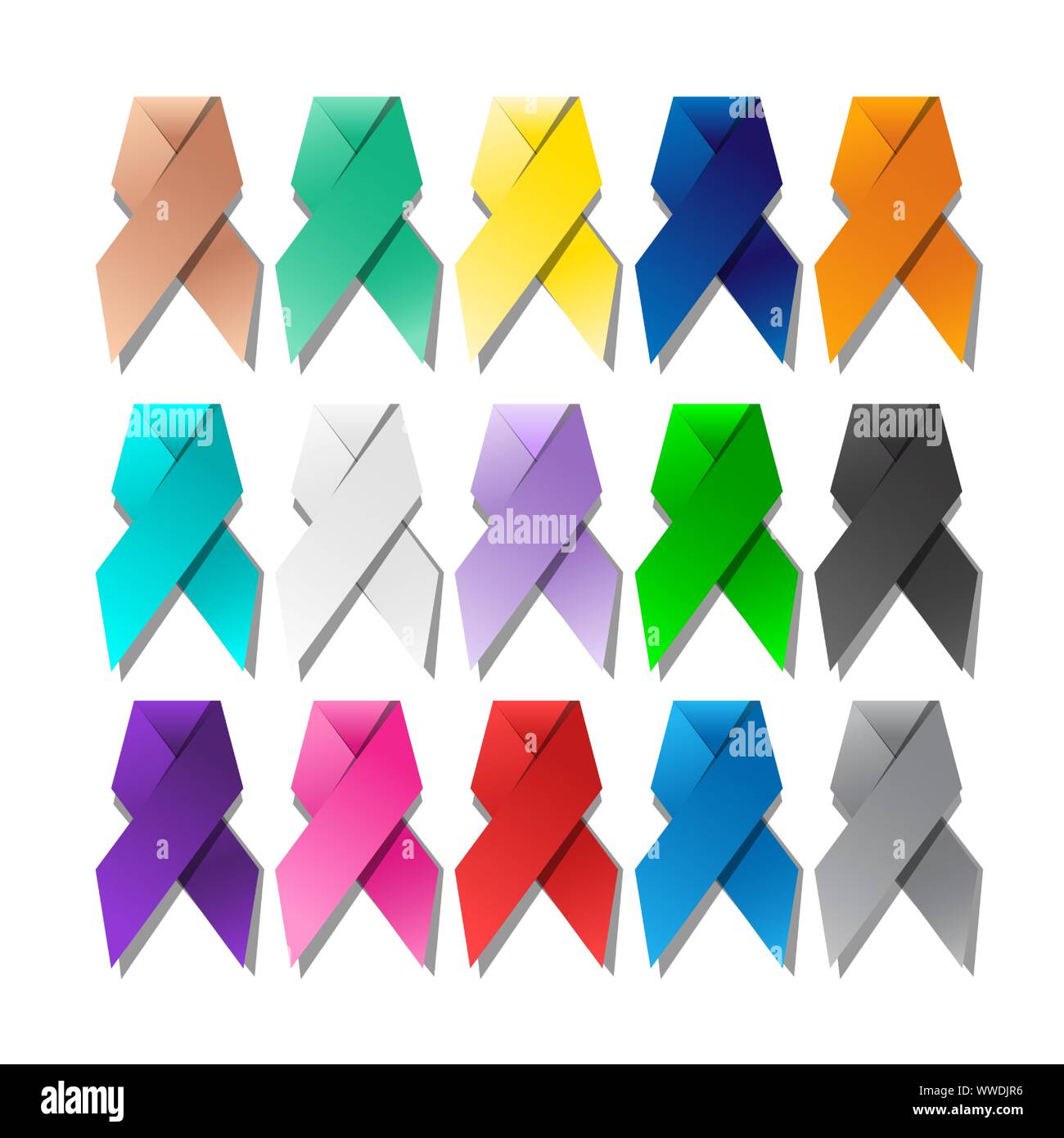 Set of colorful ribbons on white background Stock Vector Image & Art ...
