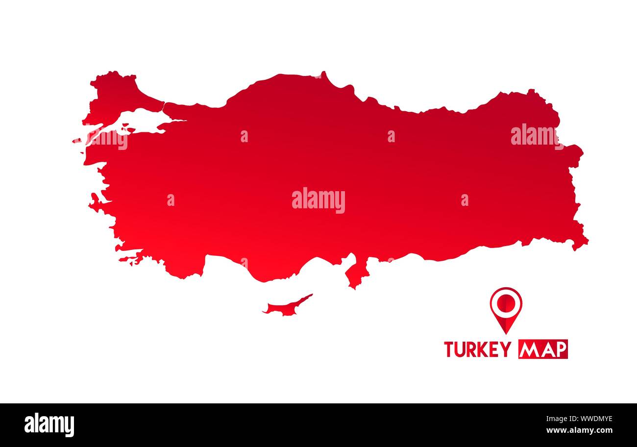 Turkey Vector Map of regional vector Red Color Study Stock Vector Image ...