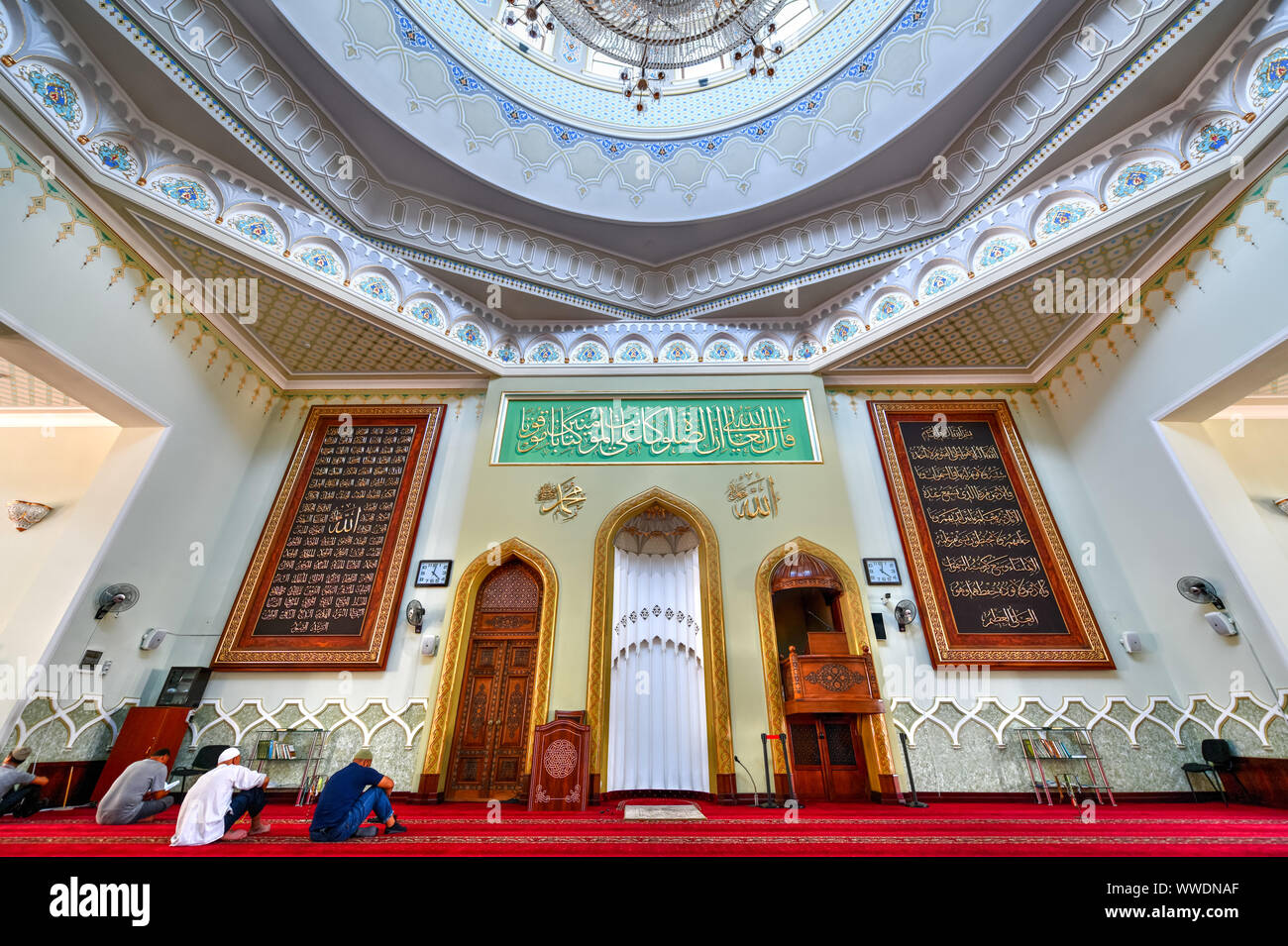 Tashkent, Uzbekistan - July 8, 2019: Interior of the medieval Dzhuma ...