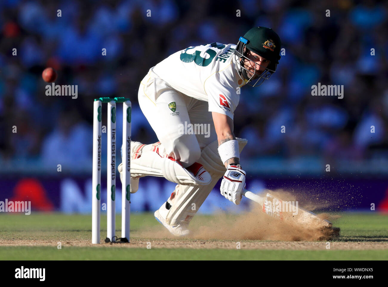 Australia's Matthew Wade in action during day four of the fifth test ...