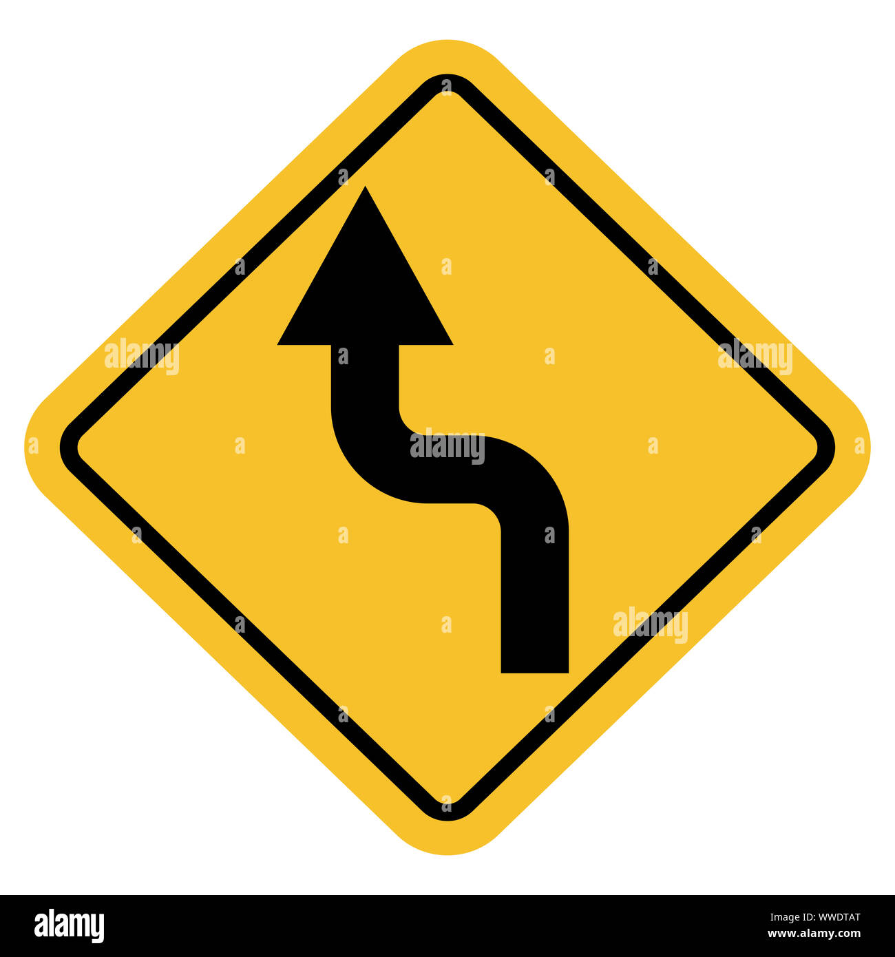 Left reverse turn traffic sign vector illustration - Label,sticker ...