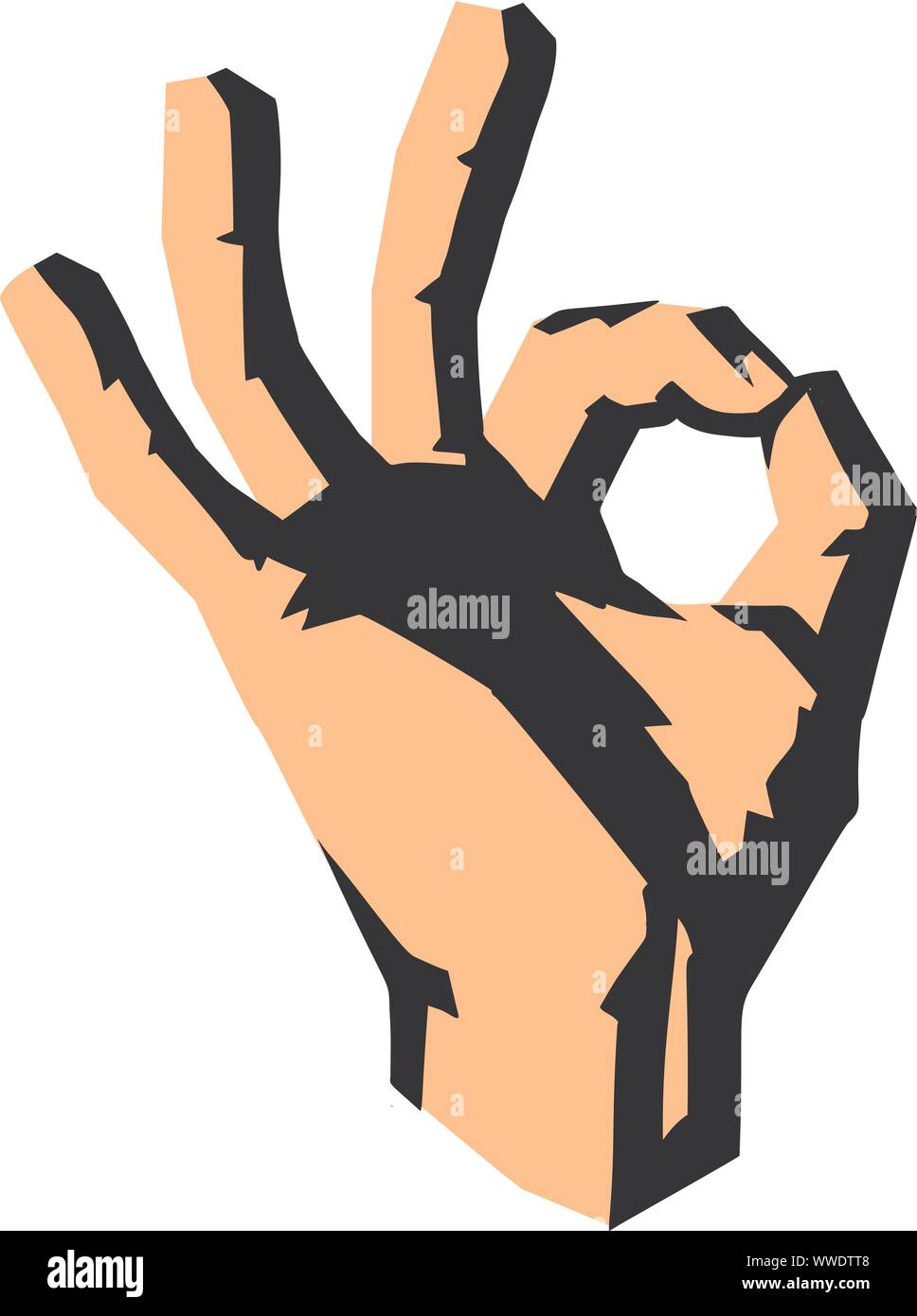 OK gesture closeup of hand. comic cartoon pop art retro vector ...