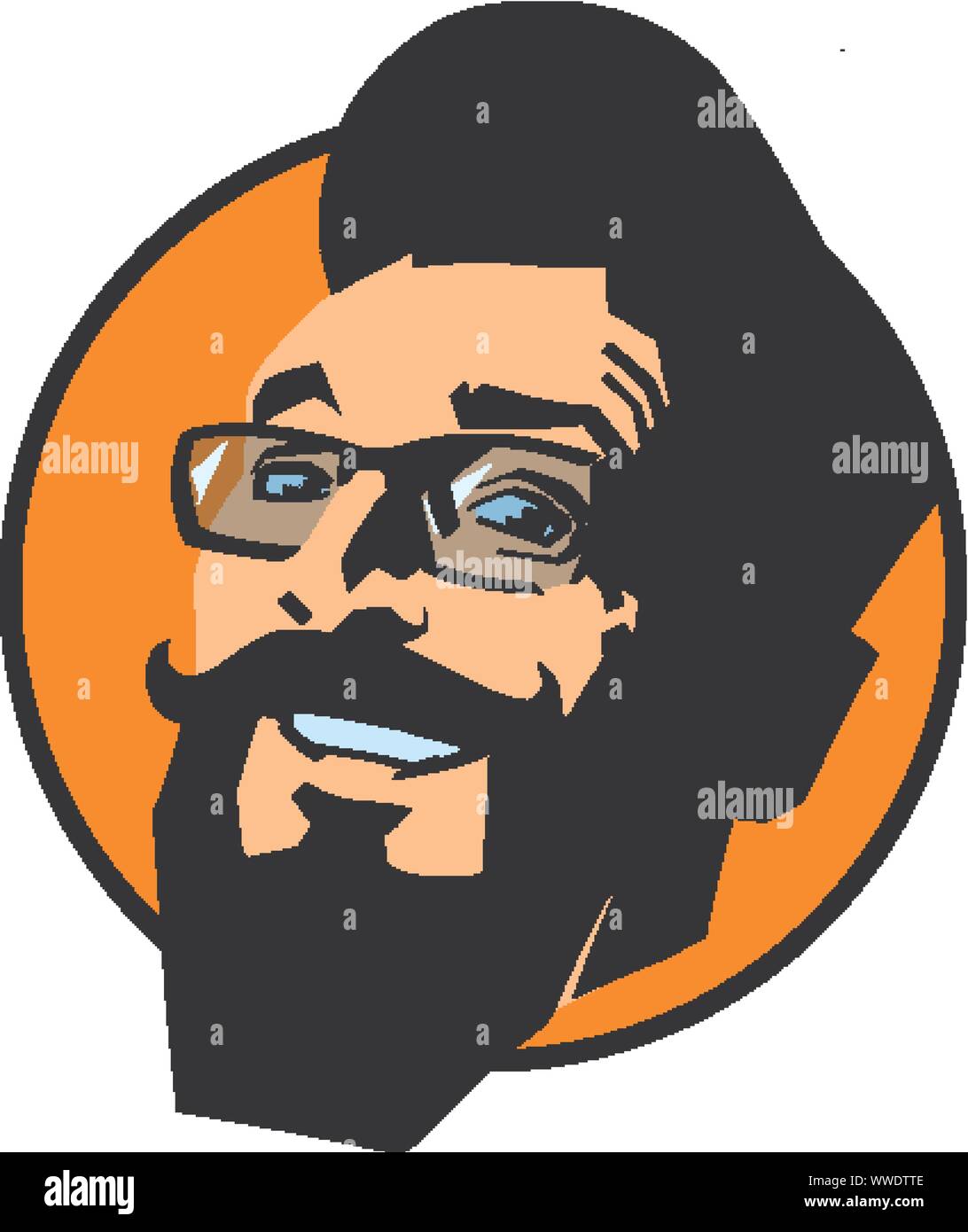 smiling hipster man. joyful emotions comic cartoon pop art retro vector ...