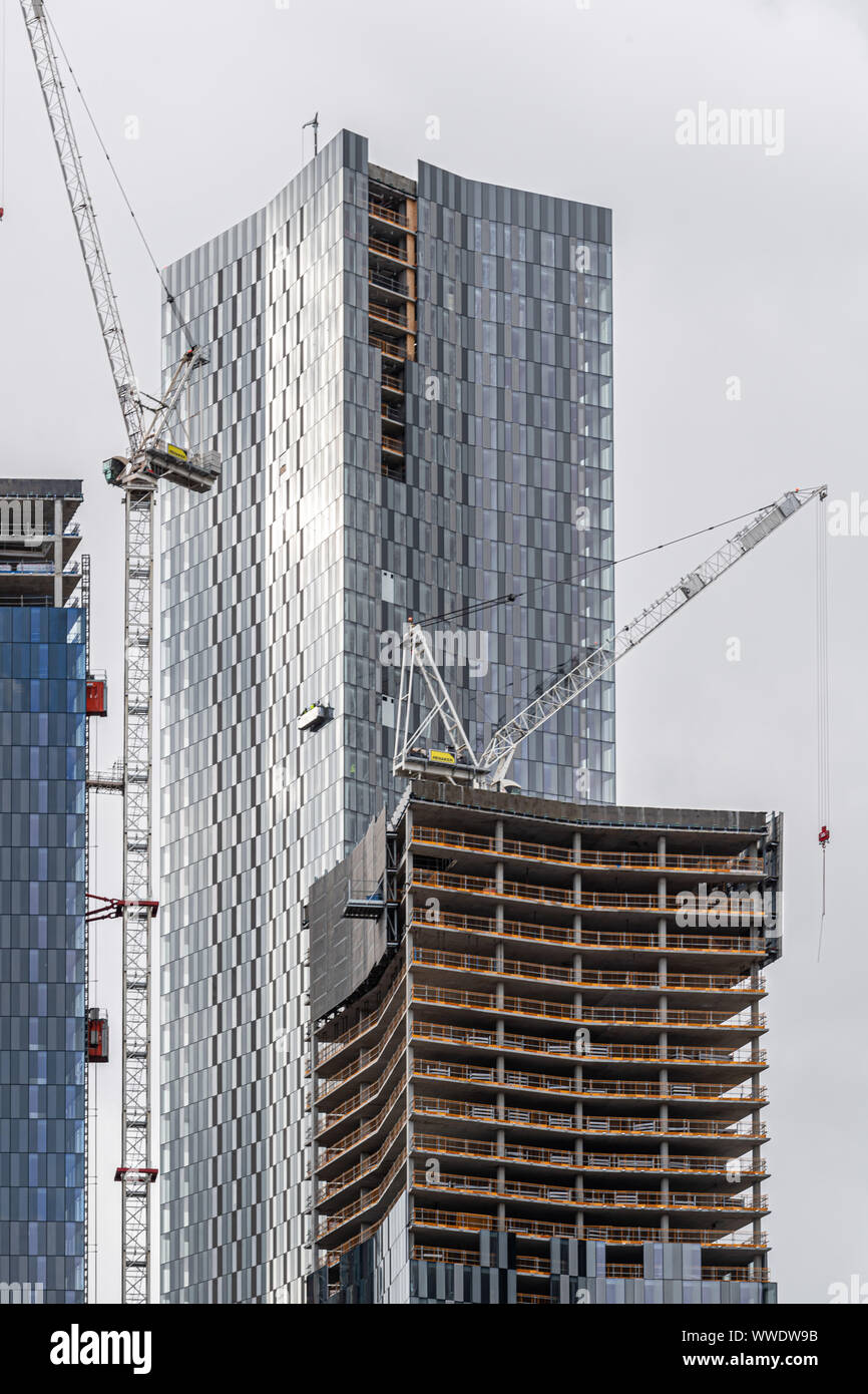 Deansgate Square development from Deansgate in Manchester Stock Photo ...