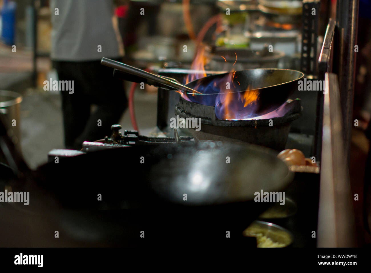Chef hot oil burn hi-res stock photography and images - Alamy