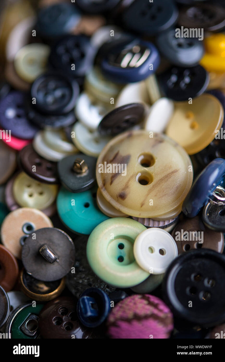 Close-up of a large collection of buttons Stock Photo - Alamy