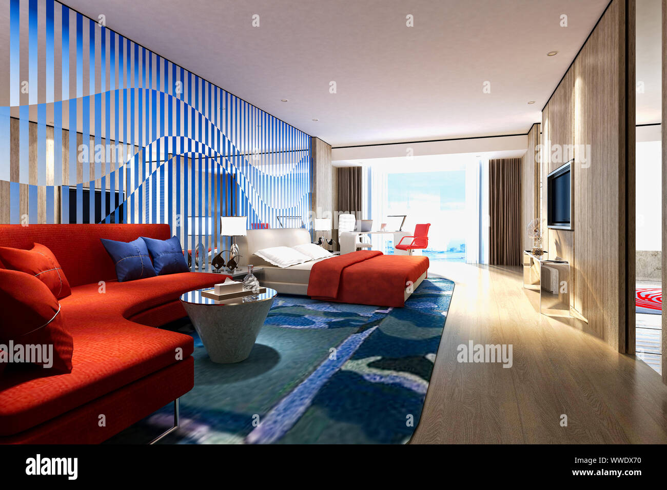 3d render of luxury hotel room Stock Photo - Alamy