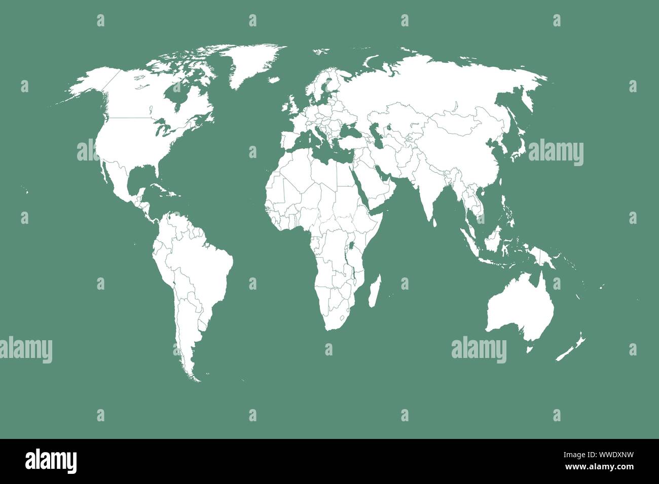 World Map Flat With Countries