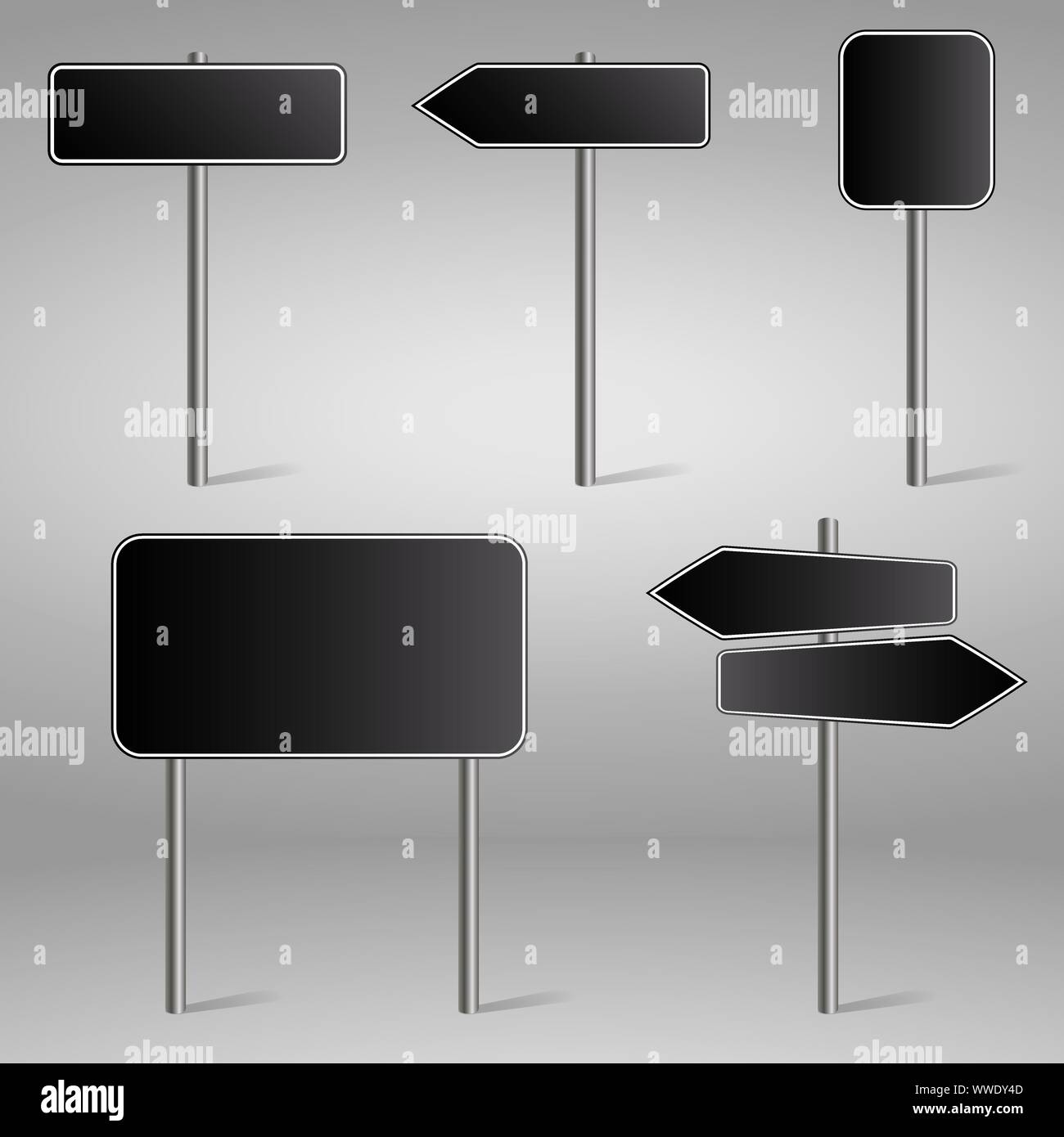 Set of road signs isolated on white background. Vector illustration Stock Vector Image & Art - Alamy