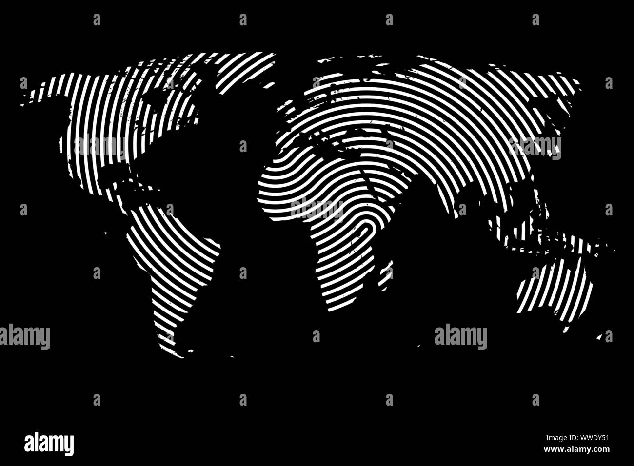 World Map with Lines. World Stripes Map.Travel Vector Illustration ...