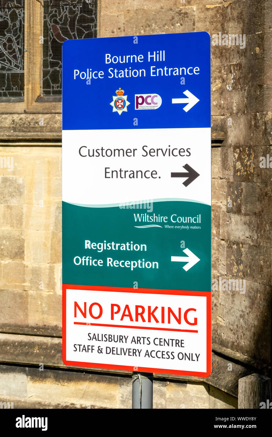 Services direction sign Stock Photo - Alamy