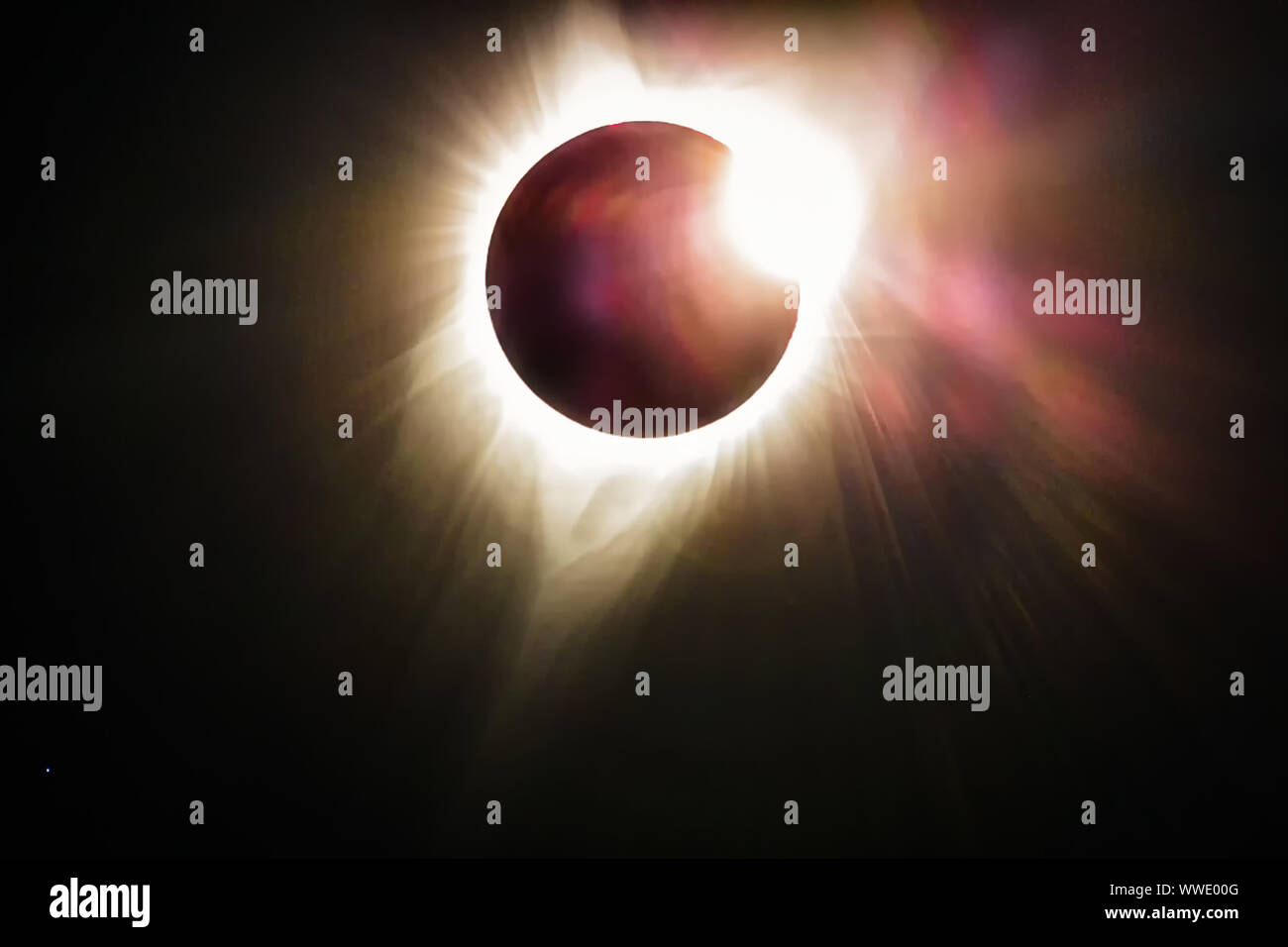 A color image of the total solar eclipse as seen from Oregon, USA Stock ...