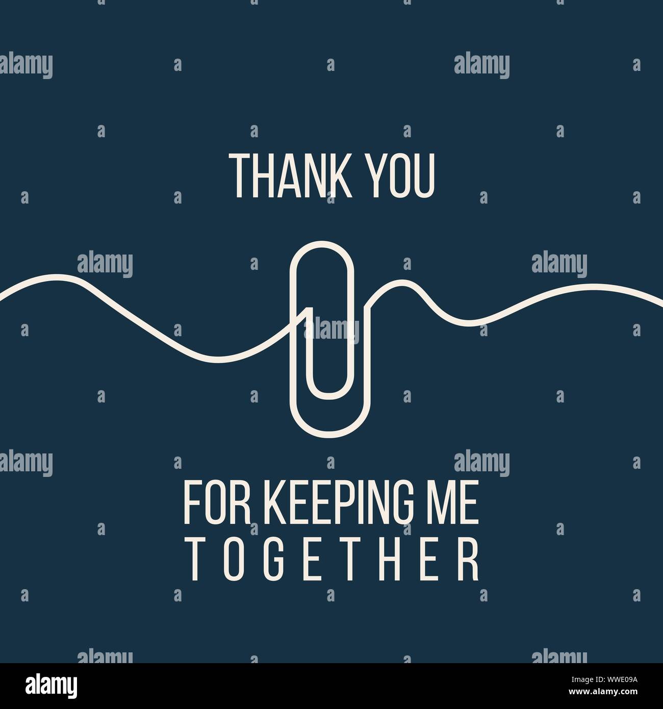 Continuous line drawing of paper clip with sign Thank you for keeping ...