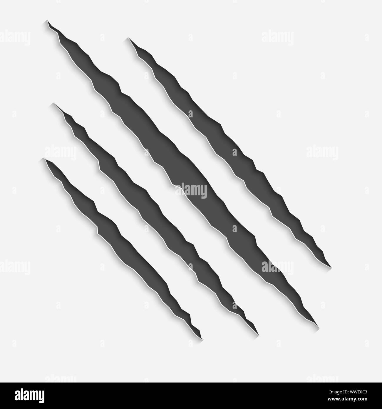 Claws scratches with shadows. vector isolated . Template for your ...