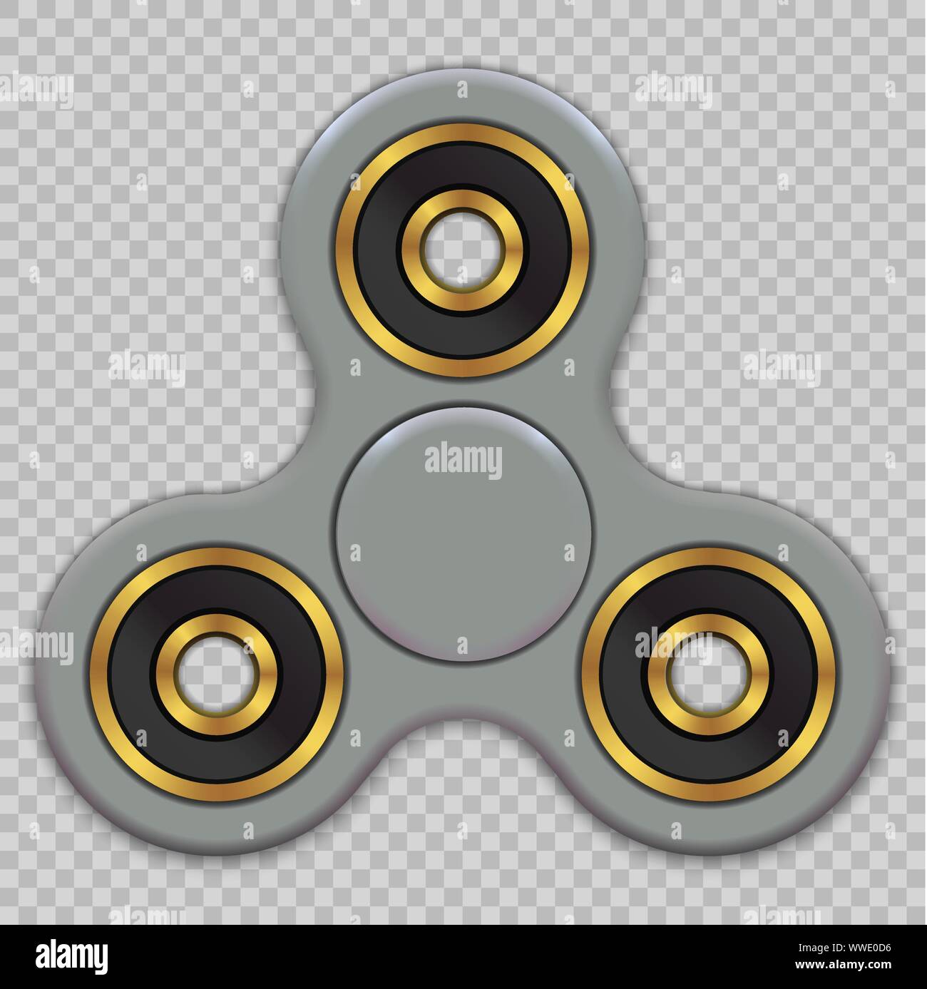 Hand spinner fidget vector illustration. Relaxation hand spinner red ...