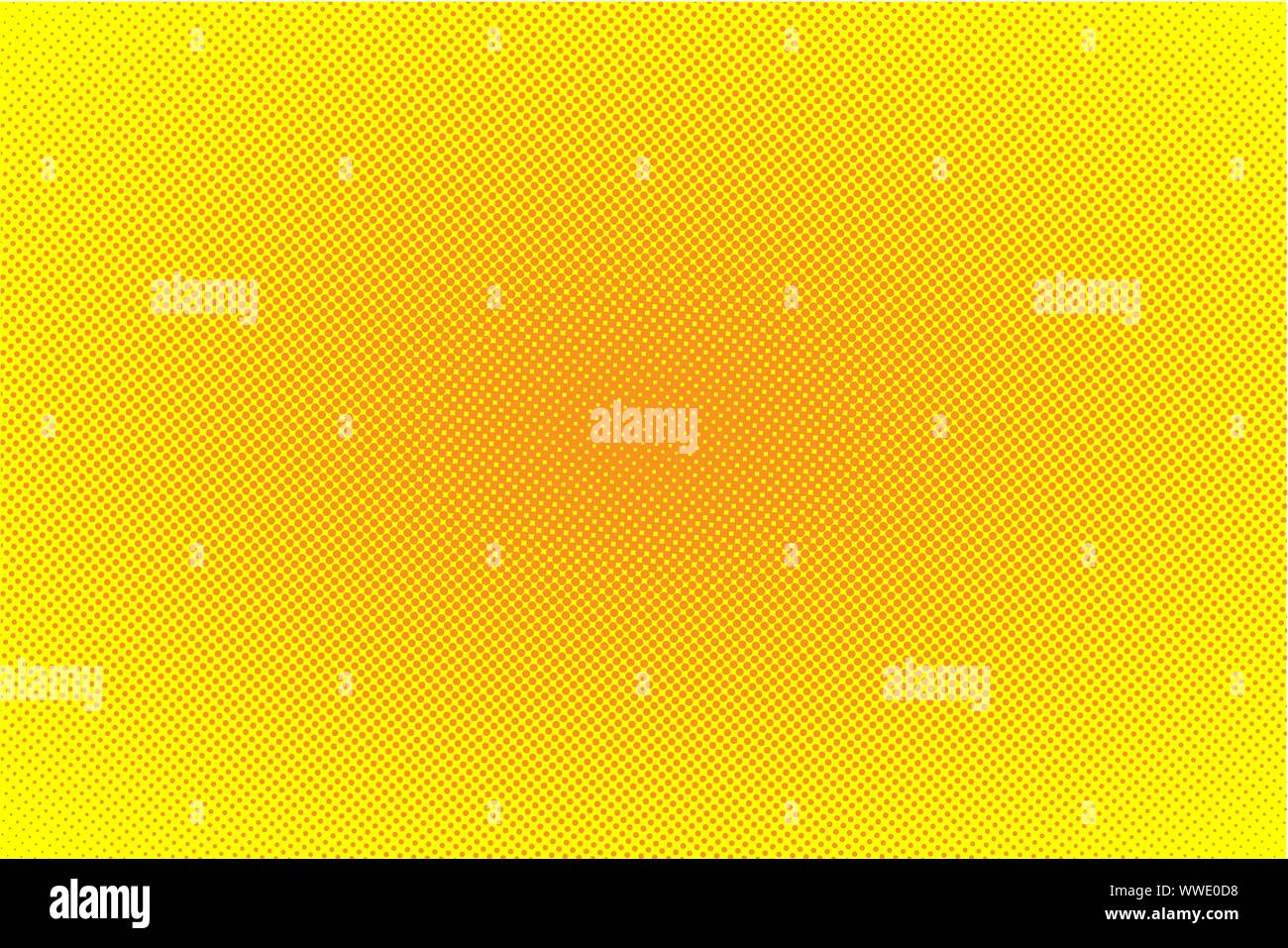 Bright sun rays with yellow dots. Abstract comic background with ...
