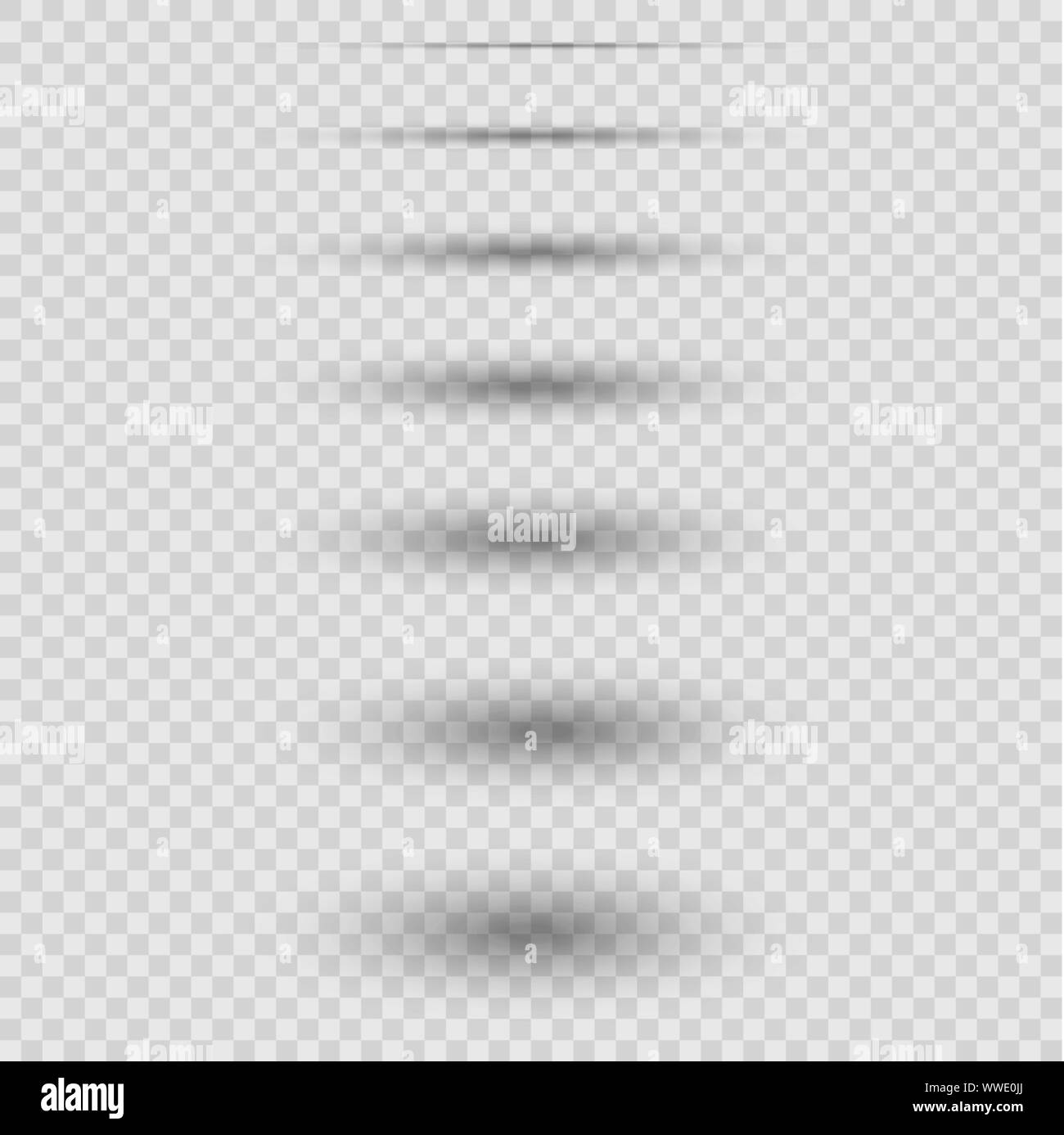 set of realistic vector shadows isolated on white background Stock ...