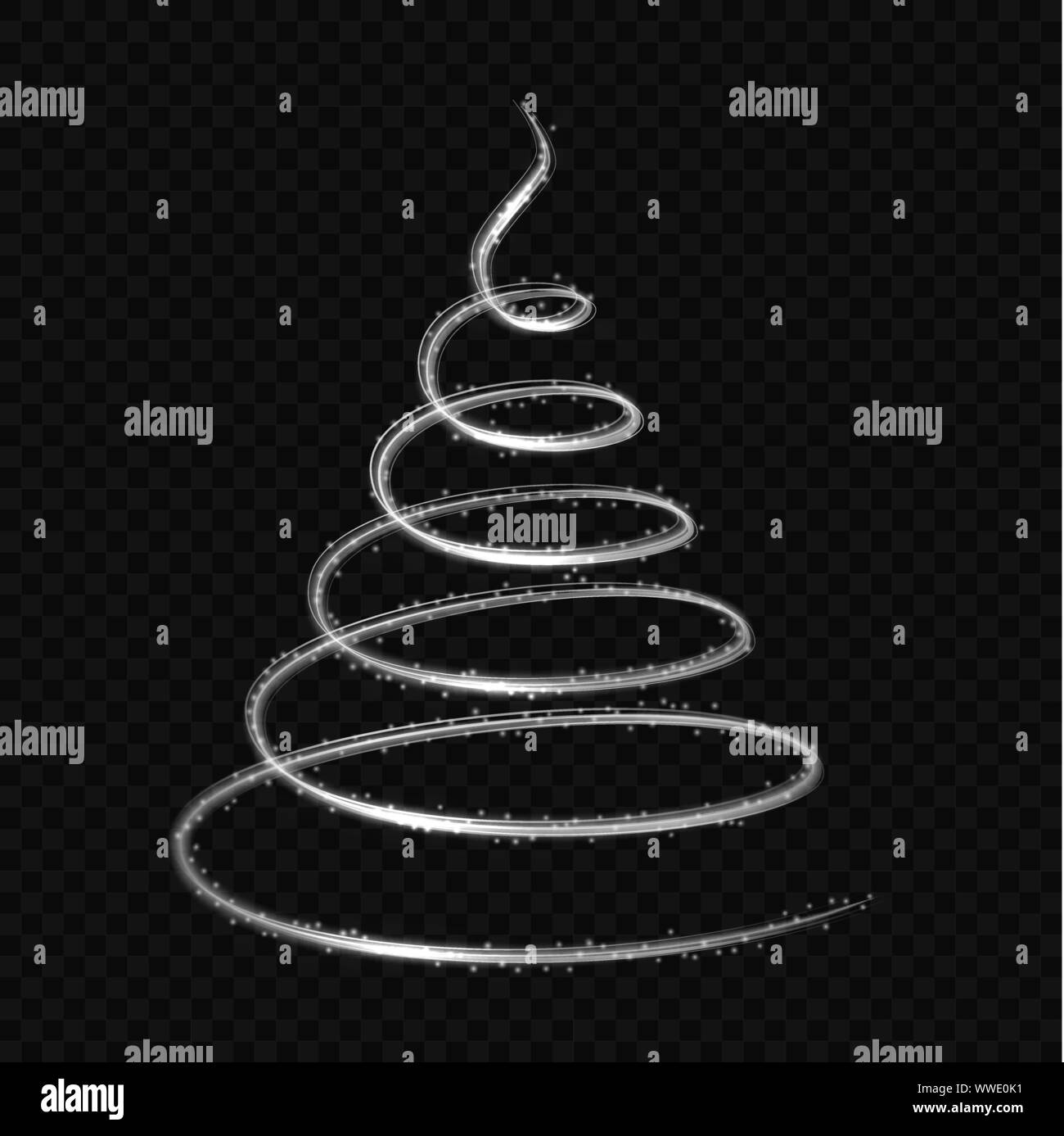 Spiral Christmas Tree Vector Clipart