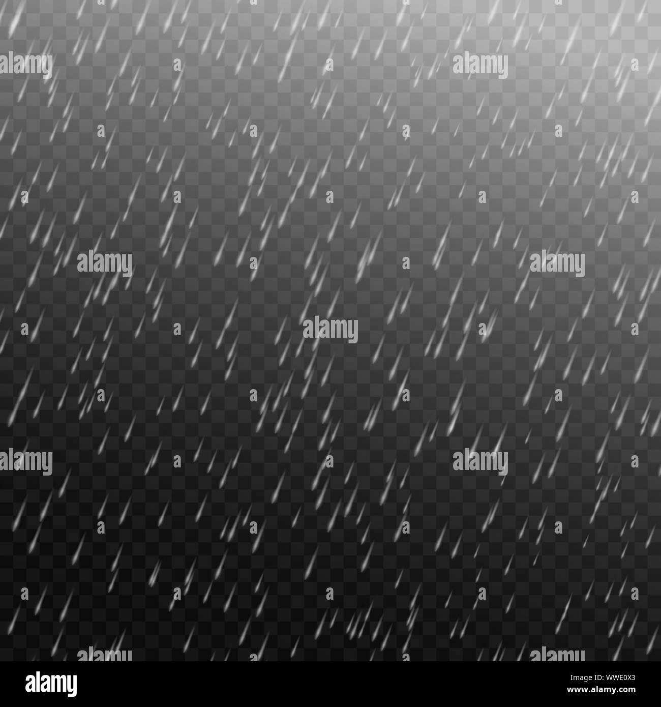 Vector rain isolated on transparent background . Template for your ...