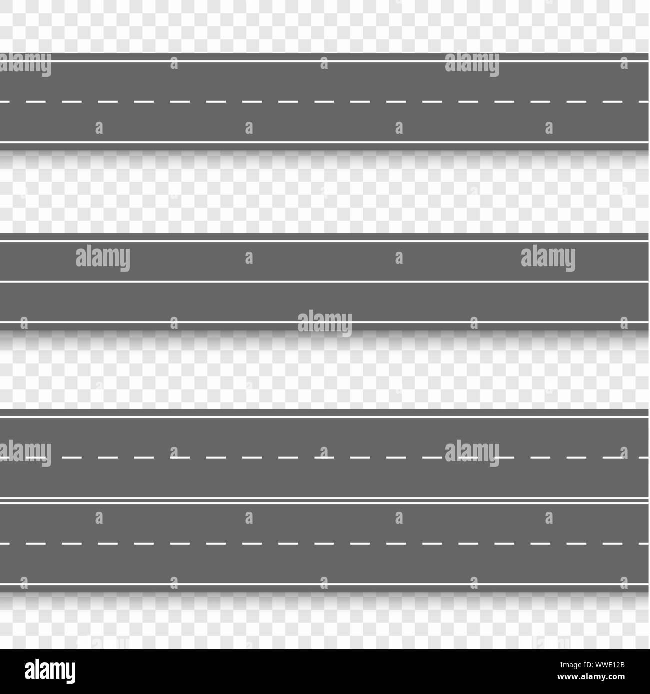 straight asphalt roads. Seamless road background. . Template for your design Stock Vector Image ...