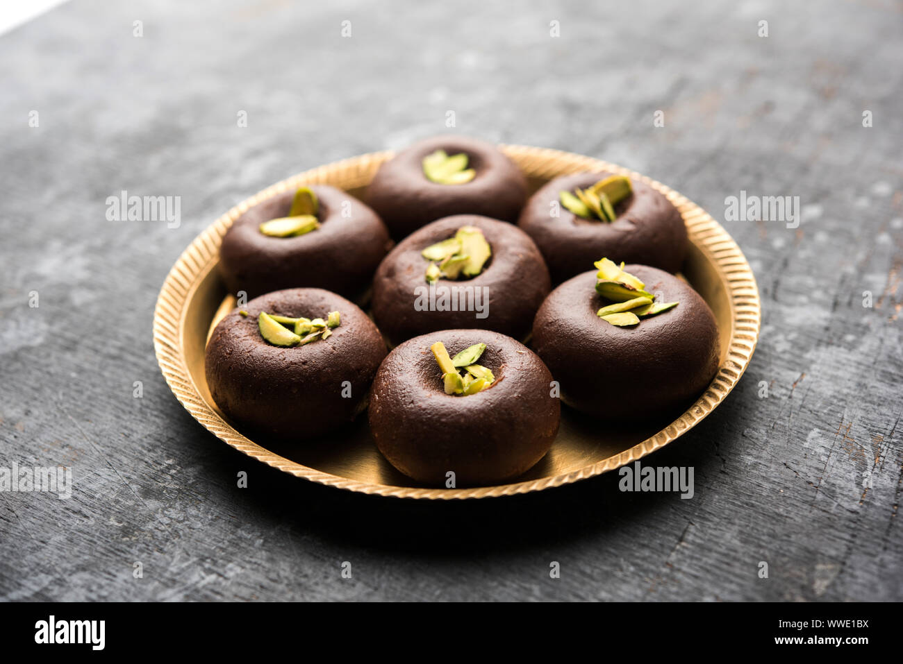 Chocolate Milk peda or pera or pedha made using sweet condensed Milk ...