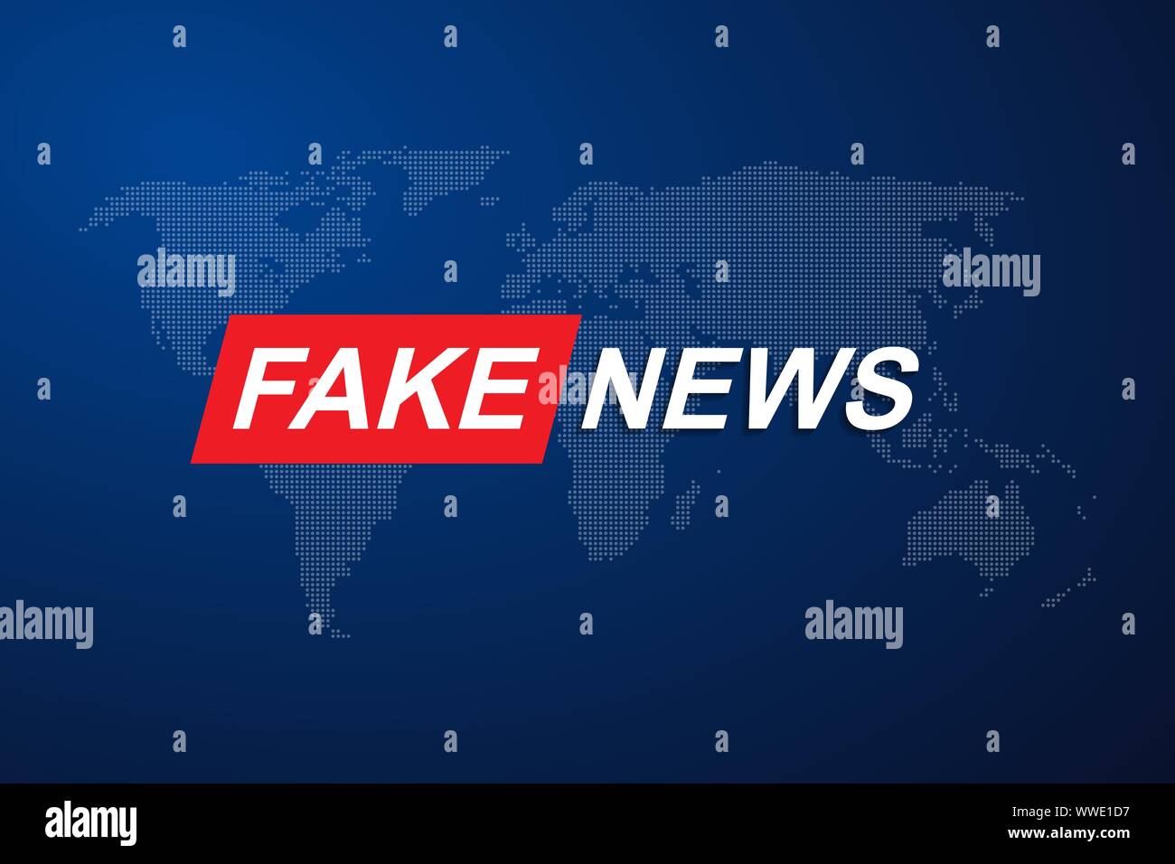 Fake News on World Map Background . Template for your design Stock ...