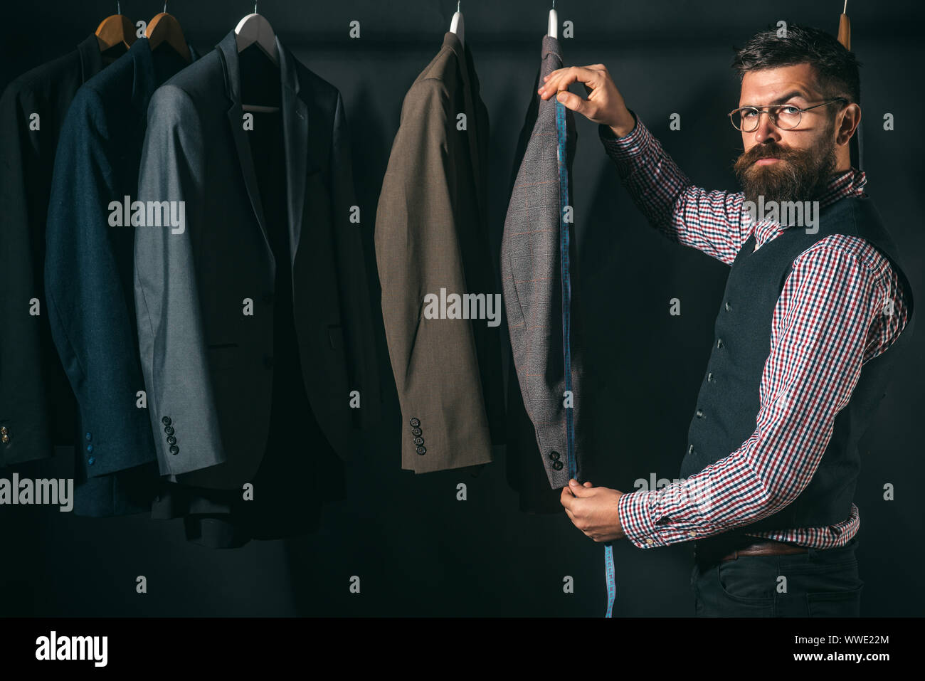 Turning ideas into clothing. business dress code. Handmade. retro and ...