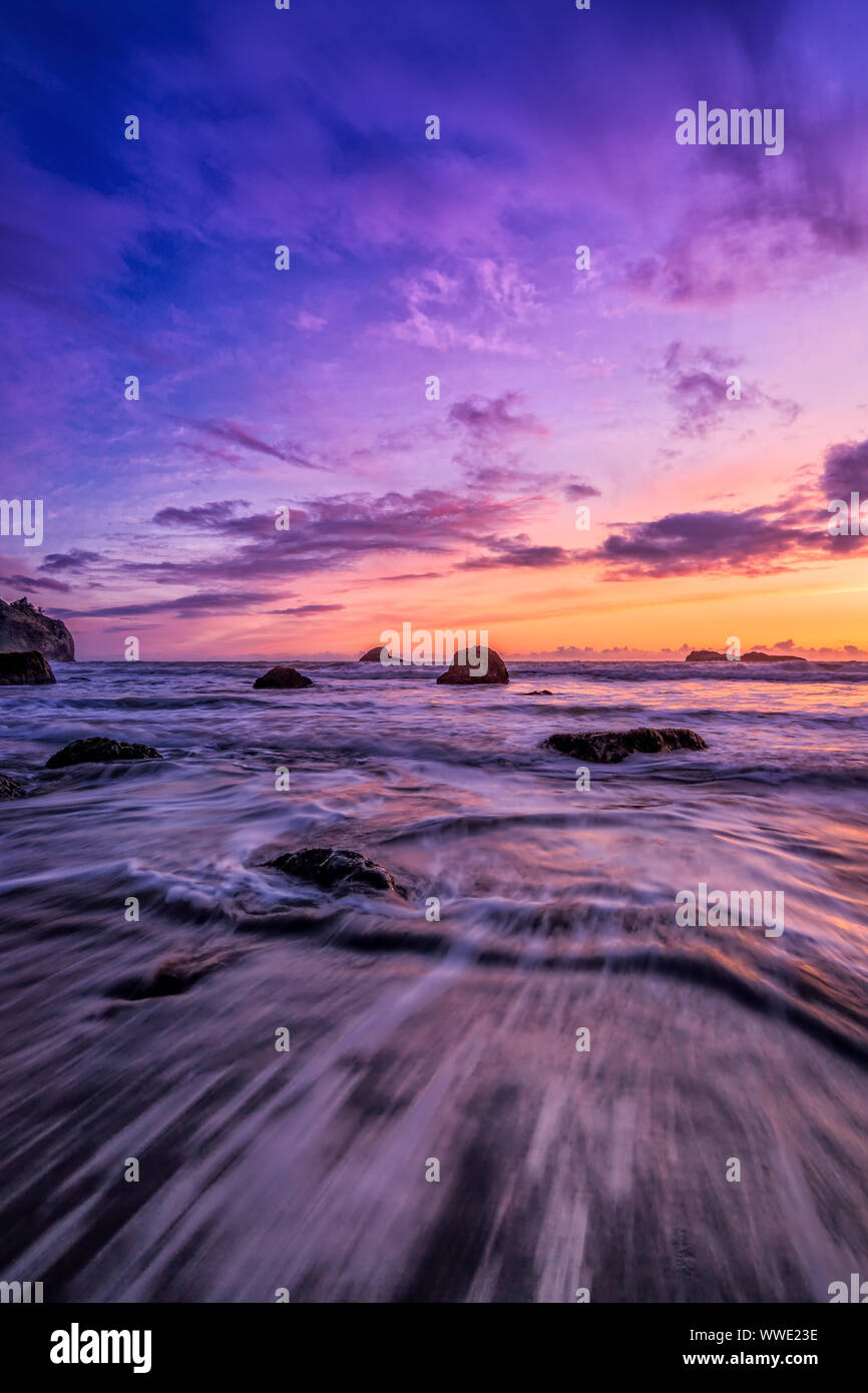 A color image of a dramatic landscape at a northern California beach ...