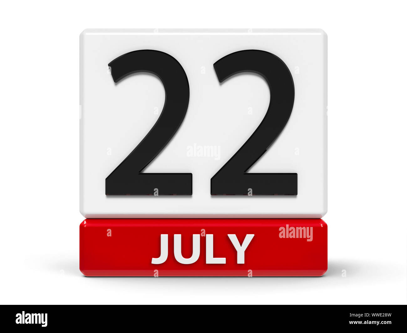 Red and white calendar icon from cubes - The Twenty Second of July - on ...