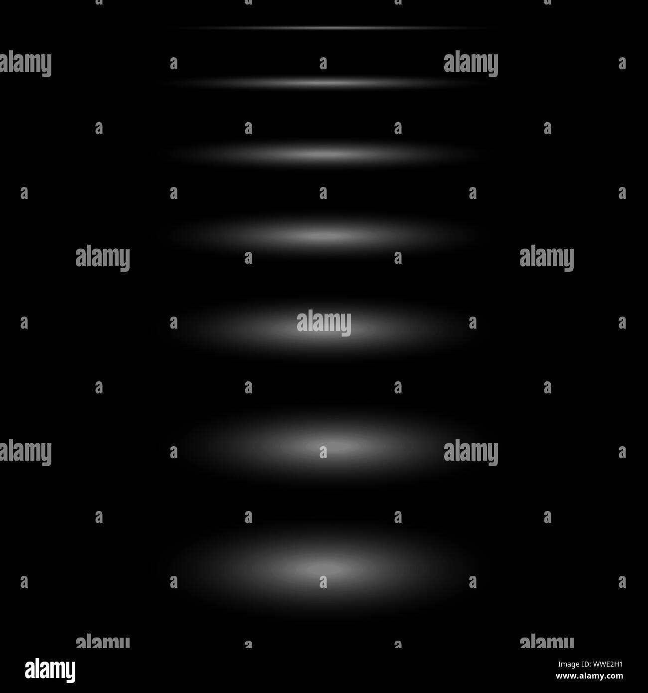 set of realistic vector lights isolated on black background Stock ...