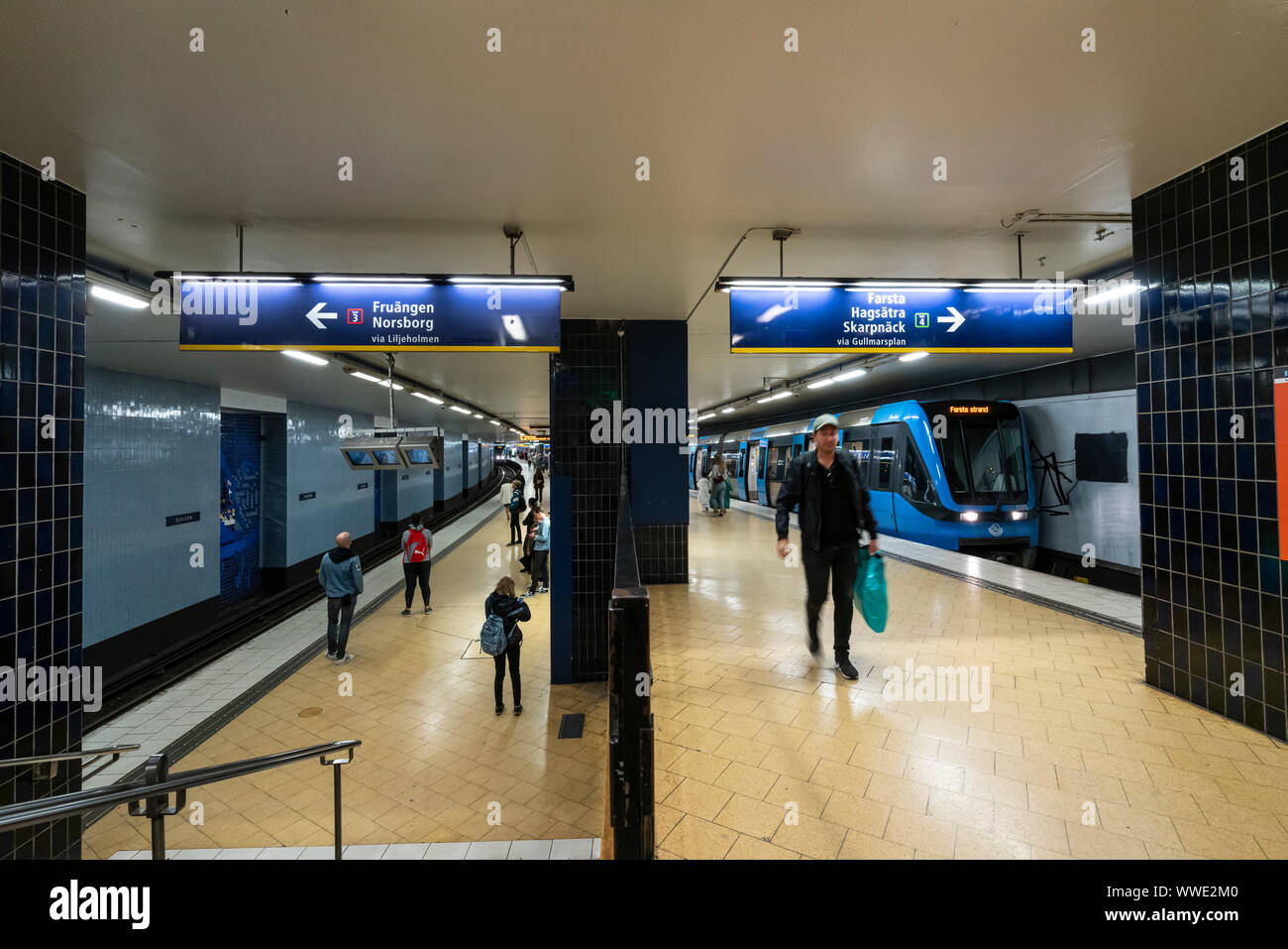 Stockholm, Sweden. September 2019. A view of the decorations of Slussen ...