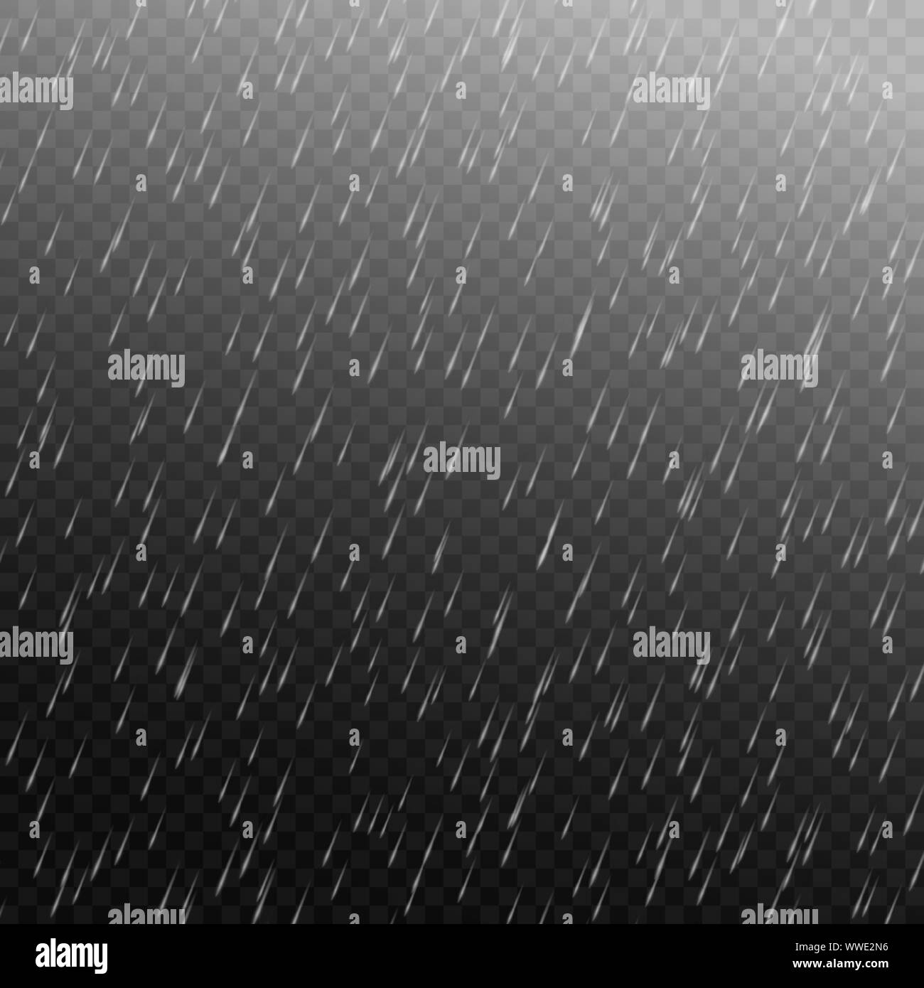Vector rain isolated on transparent background . Template for your ...