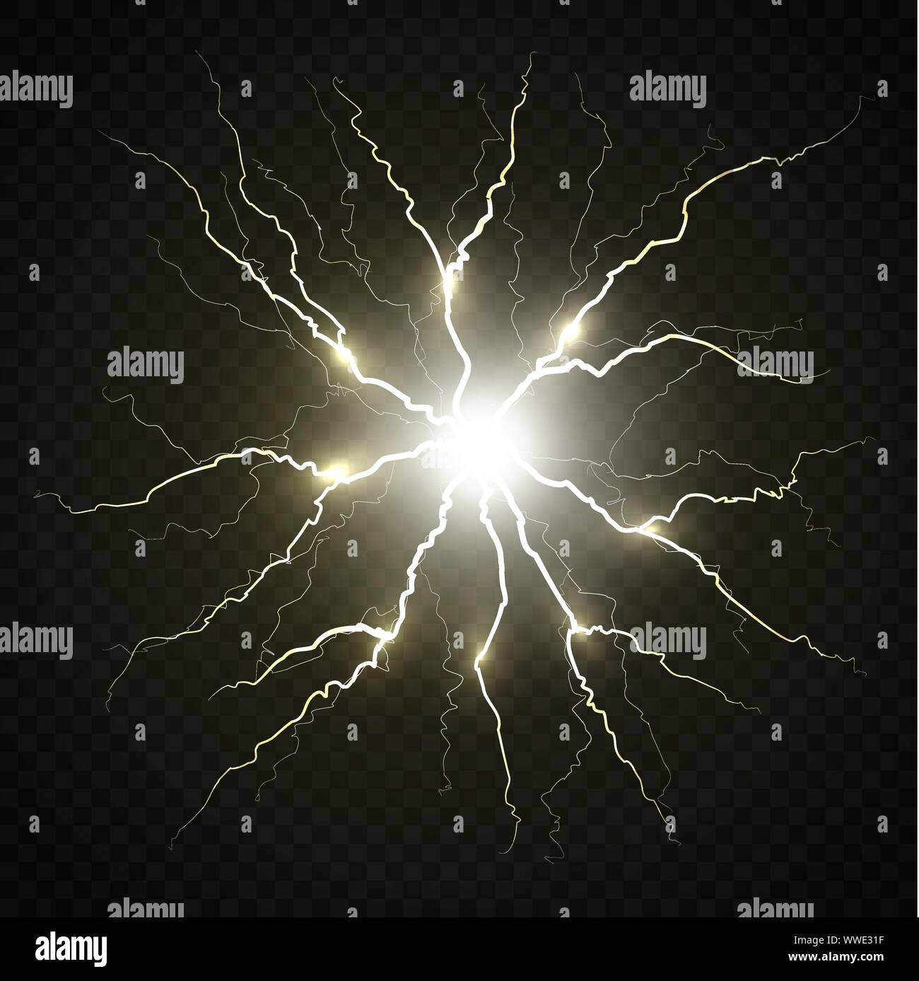 Electric flash of lightning. light thunder . Template for your design ...