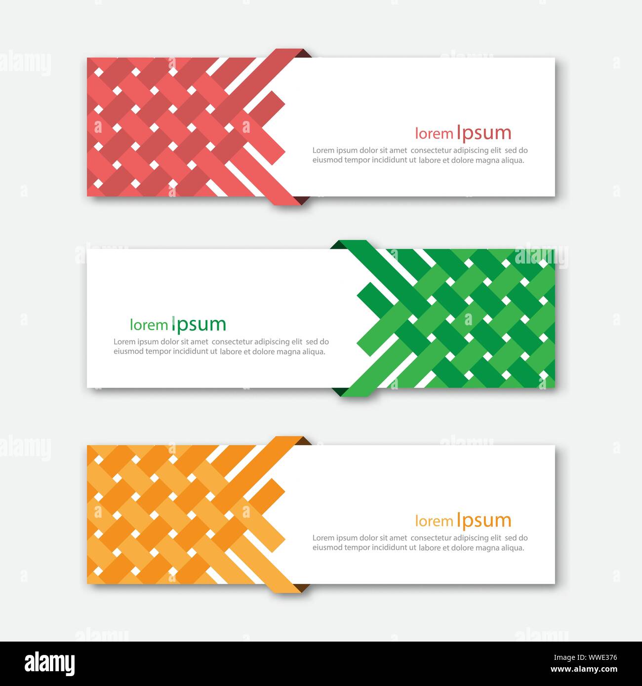 Set of abstract design banner template. Three different colors. Vector ...