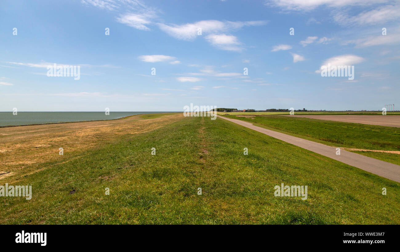 Typical rural landscape with dike of southwestern part of Dutch ...