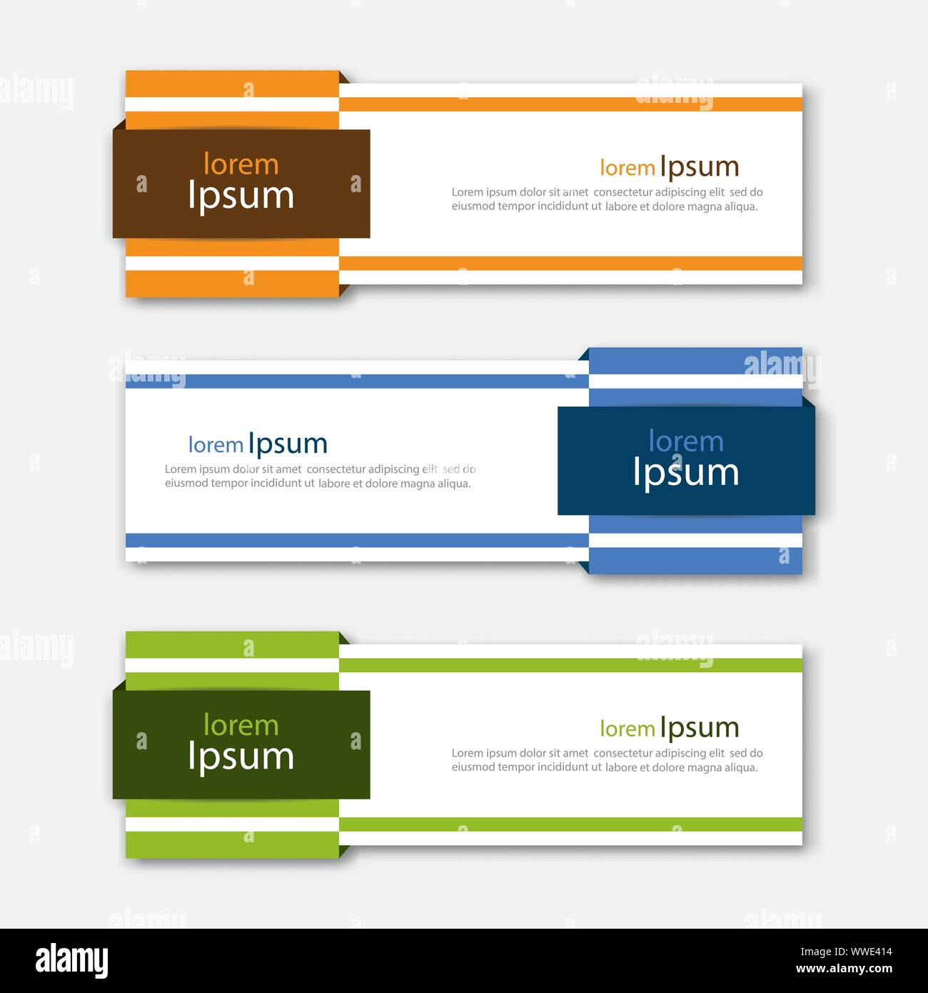 Set of abstract design banner template. Three different colors. Vector ...