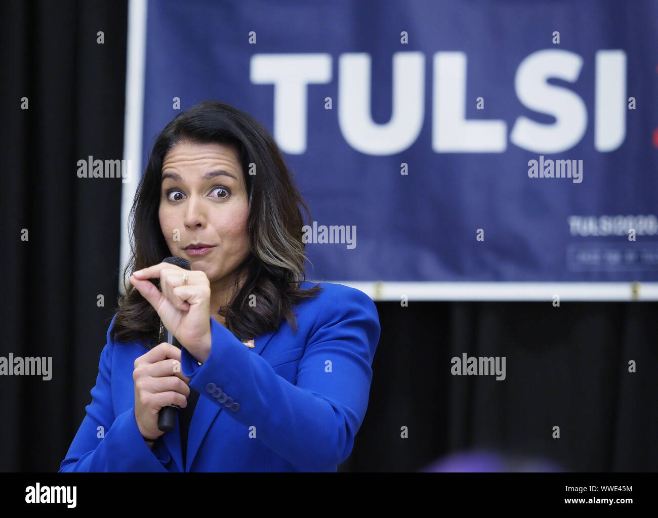 Sioux City, IOWA, USA. 15th Sep, 2019. U.S. Sen. TULSI GABBARD (D-HI ...