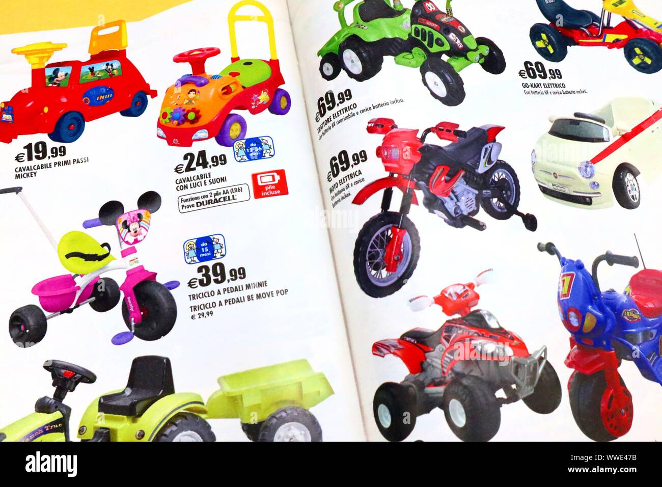 View of a Toy Catalogue Sale Stock Photo - Alamy