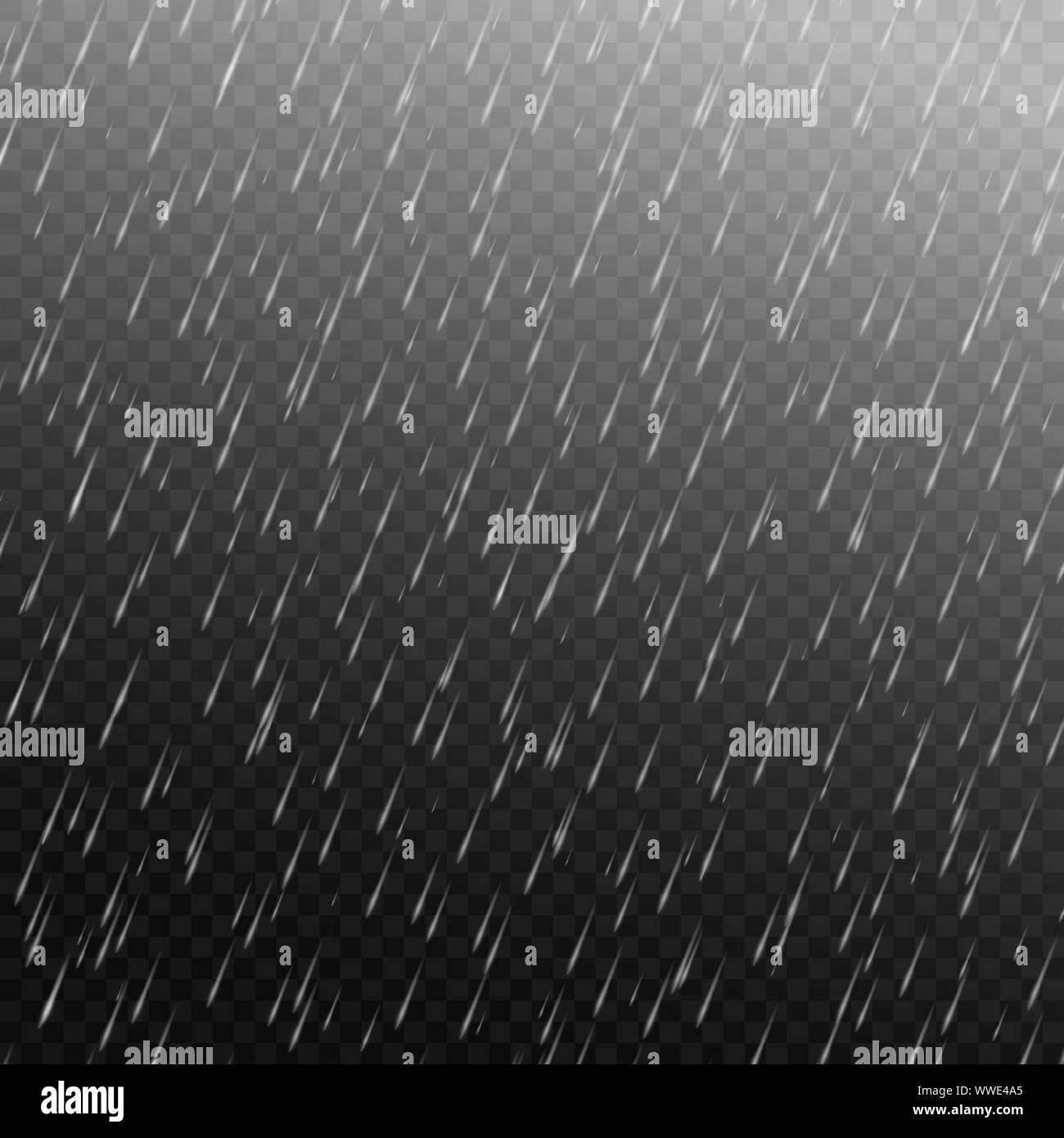 Vector rain isolated on transparent background . Template for your ...